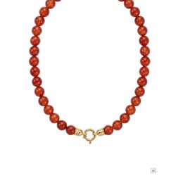 PURELEI Roter Achat Charm Kette