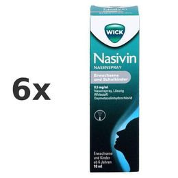 6x Wick Nasivin Nasenspray Erw./Schulkinder 0,5 mg/ml 10 ml