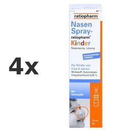 4x NASENSPRAY-ratiopharm Kinder kons.frei 10 ml