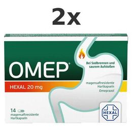 HEXAL&reg; 2x Omep Hexal 20 mg magensaftresistente Hartkapseln Set 14 St