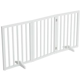 Livingandhome Haustiergitter, Wei&szlig;, Holzwerkstoff, 60.5x60.5x139 cm, Wohnzimmer, Raumteiler & Paravents, Raumteiler