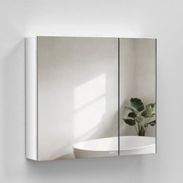 Emke Spiegelschrank, Wei&szlig;, Metall, Rechteckig, 85x65x14.5 cm, Badezimmer, Badezimmerspiegel, Spiegelschr&auml;nke