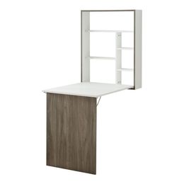 [en.casa] Wandklapptisch, Natur, Wei&szlig;, Holzwerkstoff, Rechteckig, 76.5x71.5x58.5 cm, Esszimmer, Tische