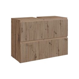 VICCO Waschbeckenunterschrank, Eiche Artisan, Holzwerkstoff, 2 Schubladen, Rechteckig, 80x58x35 cm, Badezimmer, Badezimmerschr&auml;nke, Waschbeckenunterschr&auml;nke