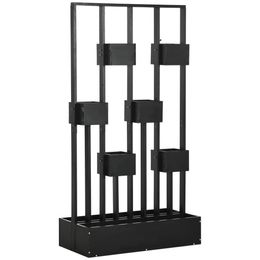 Outsunny Blumenkasten,, Schwarz, Holz, 45x170x90 cm, Gartenzubeh&ouml;r, Blument&ouml;pfe
