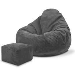 Dreamroots Sitzsack, Dunkelgrau, Textil, 70x70x70 cm, Oeko-Tex&reg; Standard 100, Wohnzimmer, Hocker, Sitzs&auml;cke, XXL Sitzs&auml;cke