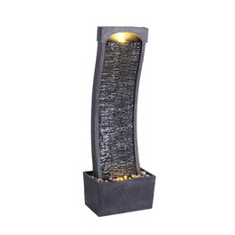 Teamson Home Gartenbrunnen, Schwarz, Kunststoff, Stein Optik, 22x98x34 cm, Gartenzubeh&ouml;r, Gartendeko