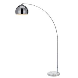 Teamson Home Bogenleuchte, Silber, Metall, Marmor Optik, 30x170x170 cm, Lampen & Leuchten, Innenbeleuchtung, Stehlampen, Bogenlampen