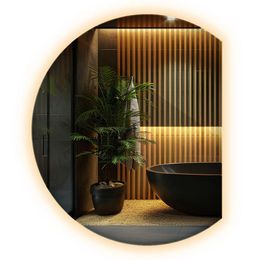 Wallfluent Led, Transparent, Glas, Organisch, 84x100x0.4 cm, Spiegel, Wandspiegel