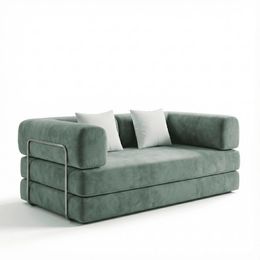 Coco Living Schlafsofa, Salbeigr&uuml;n, Textil, 2-Sitzer, Rechteckig, 180x70x100 cm, Wohnzimmer, Sofas & Couches, Schlafsofas