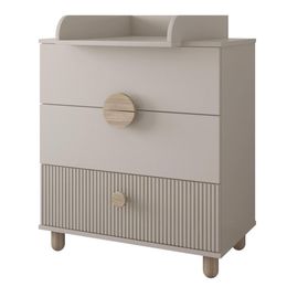kiki design Wickeltische, Beige, Naturmaterialien, 3 Schubladen, Rechteckig, 48x90x80 cm, Kinderzimmer & Jugendzimmer, Kinderm&ouml;bel, Kinderregale