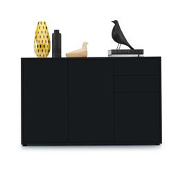 Vladon Kommode, Schwarz, Holzwerkstoff, 117x74x36 cm, Wohnzimmer, Kommoden & Sideboards, Kommoden