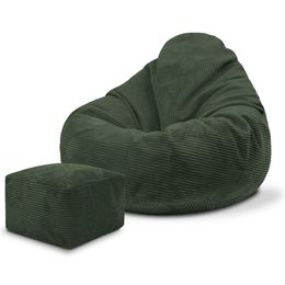 Dreamroots Sitzsack, Gr&uuml;n, Waldgr&uuml;n, Textil, 70x70x70 cm, Oeko-Tex&reg; Standard 100, Wohnzimmer, Hocker, Sitzs&auml;cke, XXL Sitzs&auml;cke