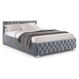 Juskys Polsterbett, Dunkelgrau, Holzwerkstoff, 120x200 cm, Schlafzimmer, Betten, Polsterbetten