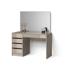Livinity&reg; Schminktisch, Greige, Holzwerkstoff, 5 F&auml;cher, 5 Schubladen, Rechteckig, 120x75x55 cm, Schlafzimmer, Schminktische
