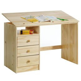 Idimex Kinderschreibtisch, Natur, Holz, Kiefer, Mode, Rechteckig, 115x73x60 cm, FSC Mix, Arbeitszimmer, Schreibtische, Jugend- & Kinderschreibtische