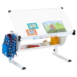 CARO-M&ouml;bel CARO-M&ouml;bel Kinderschreibtisch, Wei&szlig;, Wei&szlig;, Holzwerkstoff, Metall, Mode, 111x93x60 cm, Arbeitszimmer, Schreibtische, Jugend- & Kinderschreibtische