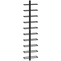 HOMCOM Weinregal, Schwarz, Metall, 10x116x27 cm, Wohnzimmer, Regale, Weinregale
