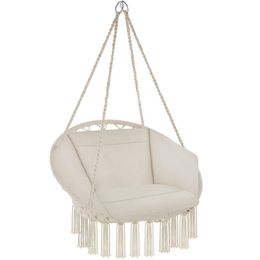 TecTake H&auml;ngesessel, Beige, Kunststoff, Baum/Pflanze/Natur, 80x125x72 cm, Gartenm&ouml;bel, H&auml;ngesessel