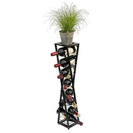 DanDiBo Weinregal, Schwarz, Metall, 15.5x82x15.5 cm, Wohnzimmer, Regale, Weinregale