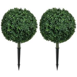 HOMCOM 2Er-Set, Gr&uuml;n, Kunststoff, 70 cm, Dekoration, Blumen & Zubeh&ouml;r, Kunstpflanzen
