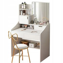 Rebiko Schminktisch,, Wei&szlig;, Holzwerkstoff, 40x130x70 cm, Schlafzimmer, Schminktische