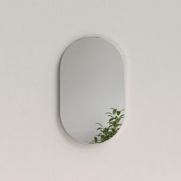 Emke Wandspiegel, Wei&szlig;, Glas, Oval, 40x70x70 cm, Spiegel, Wandspiegel
