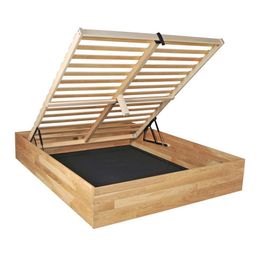 Weber Industries Massivholzbett, Eiche, Holz, 180x200 cm, Schlafzimmer, Betten