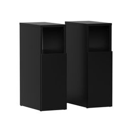 VICCO Nachttisch, Schwarz, Holzwerkstoff, 2 F&auml;cher, Rechteckig, 20x59.5x35 cm, Schlafzimmer, Nachttische