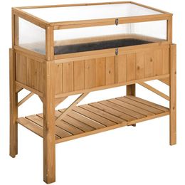 TecTake Hochbeet, Braun, Holz, Baum/Pflanze/Natur, Rechteckig, 57x90x119 cm, Gartenzubeh&ouml;r, Hochbeete