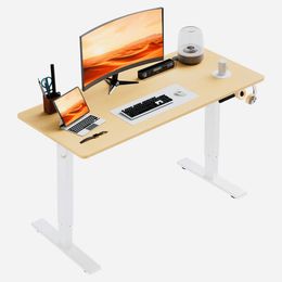 Homavo Schreibtisch, Natur, Metall, Recyclingholz, Rechteckig, 60x117x110 cm, Arbeitszimmer, Schreibtische, B&uuml;rotische
