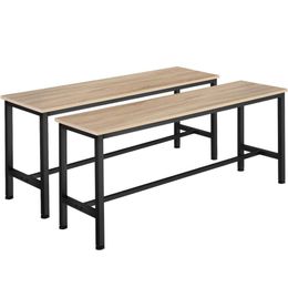 TecTake Sitzbank, Natur, Holzwerkstoff, Recyclingholz, Beton Optik, Rechteckig, 32.5x50x108 cm, Esszimmer, B&auml;nke, Sitzb&auml;nke