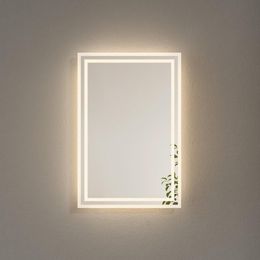 Emke Badspiegel, Transparent, Glas, Rechteckig, 60x40x3.5 cm, Badezimmer, Badezimmerspiegel, Badspiegel