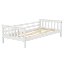 [en.casa] Kinderbett, Wei&szlig;, Holz, Kiefer, 80x160 cm, Kinder- & Jugendzimmer, Kinderm&ouml;bel, Kinderbetten, Kindereinzelbetten