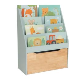 Relaxdays B&uuml;cherregal, T&uuml;rkis, Holzwerkstoff, Holz, 60x80x30 cm, Kinder- & Jugendzimmer, Kinderm&ouml;bel, Kinderregale