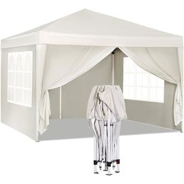 WOLTU Pavillon, Beige, Metall, 300x300x260 cm, Sonnen- & Sichtschutz, Pavillons & Pergolas, Pavillons