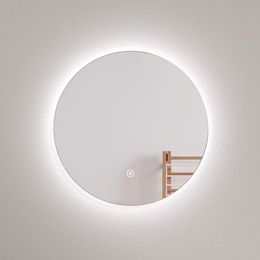 Emke Badspiegel, Transparent, Glas, Rund, 50x50x3 cm, Badezimmer, Badezimmerspiegel, Badspiegel