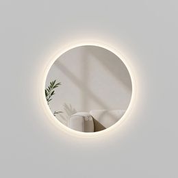 Emke Badspiegel, Transparent, Glas, Rund, 50x50x3.5 cm, Badezimmer, Badezimmerspiegel, Badspiegel