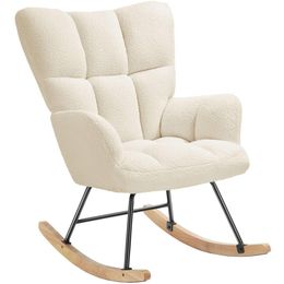 TecTake Schaukelstuhl, Beige, Kunststoff, 70x97x96 cm, Wohnzimmer, Sessel, Schaukelst&uuml;hle