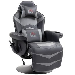 HOMCOM Relaxsessel, Grau, Kunststoff, 1-Sitzer, F&uuml;llung: Schaumstoff, 82.5x111.5x78 cm, Wohnzimmer, Sessel, Massagesessel