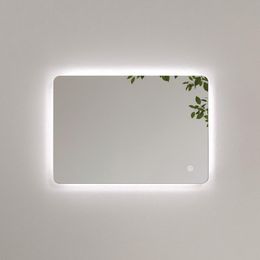 Emke Badspiegel, Transparent, Glas, Rechteckig, 70x50x3 cm, Badezimmer, Badezimmerspiegel, Badspiegel