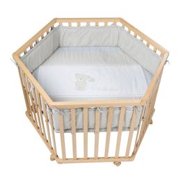 Roba Laufgitter, Natur, Holzwerkstoff, Tiere, Sechseckig, 118.5x72.5x103.5 cm, Babym&ouml;bel, Laufstall Baby