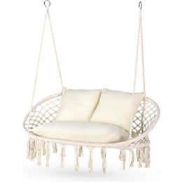 Outtec H&auml;ngesessel, Beige, Textil, 2-Sitzer, 130x37x75 cm, Gartenm&ouml;bel, H&auml;ngesessel