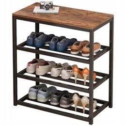 Rebiko Schuhschrank,, Braun, Schwarz, Holzwerkstoff, 50x60x30 cm, Garderobe, Schuhaufbewahrung, Schuhregale