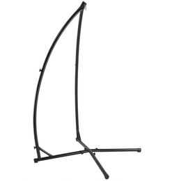 casa.pro H&auml;ngesesselgestell, Schwarz, Metall, 110x205x110 cm, Gartenm&ouml;bel, H&auml;ngematten