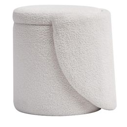 Nordlys Pouf, Wei&szlig;, Textil, 46x78x43 cm, Wohnzimmer, Hocker, Poufs