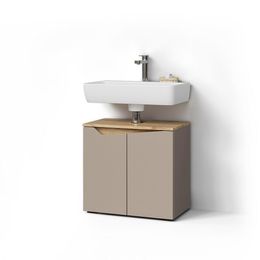 Livinity&reg; Waschbeckenunterschrank, Greige, Holzwerkstoff, 1 F&auml;cher, Rechteckig, 60x57.5x35 cm, Badezimmer, Badezimmerschr&auml;nke, Waschbeckenunterschr&auml;nke