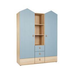 Arthur Berndt Kleiderschrank, Salbeigr&uuml;n, Eiche, Holzwerkstoff, 7 F&auml;cher, 3 Schubladen, Rechteckig, 150x200x51 cm, Blauer Engel, Hergestellt in Deutschland, Babym&ouml;bel, Babykleiderschrank
