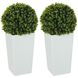HOMCOM 2Er-Set, Gr&uuml;n, Kunststoff, 65 cm, Dekoration, Blumen & Zubeh&ouml;r, Kunstpflanzen