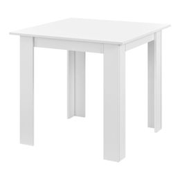[en.casa] Esstisch, Wei&szlig;, Holzwerkstoff, 4-Sitzer, Quadratisch, 80x76x80 cm, Esszimmer, Tische, Esstische